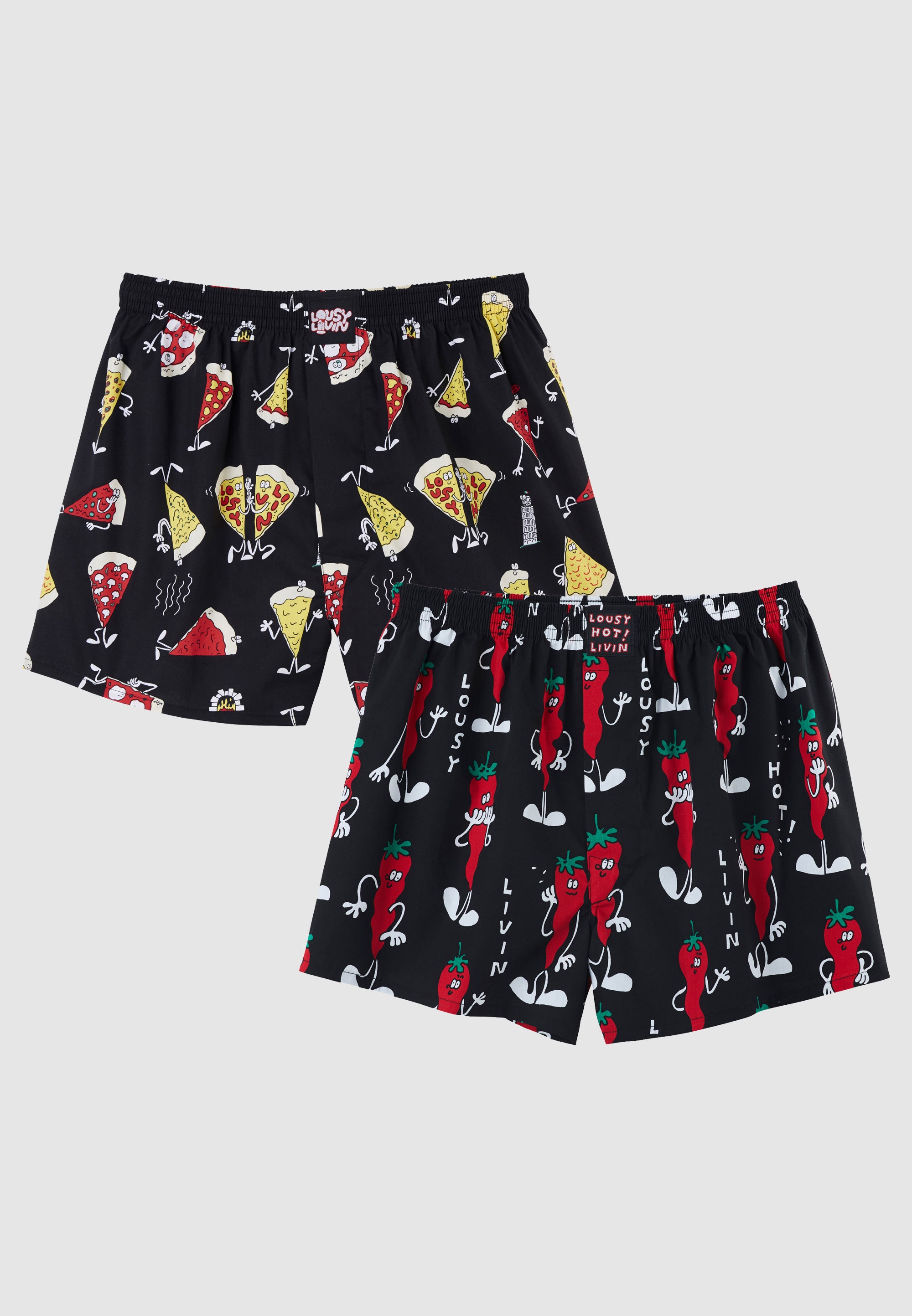 2 PACK BOXERSHORTS PIZZA & CHILLI – Lousy Livin